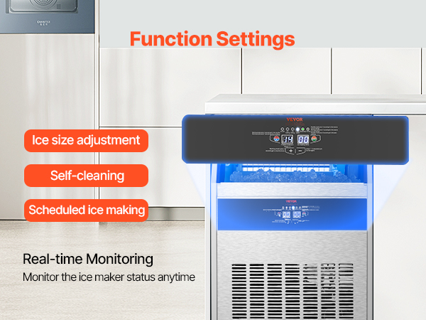 Commercial Ice Maker Freestanding Cabinet Machine 160lbs/24H 80 Ice ...