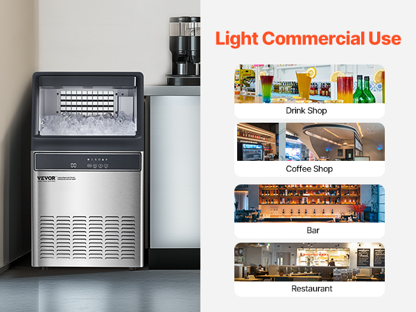 Commercial Ice Maker Freestanding Cabinet Machine 160lbs/24H 55 Ice ...