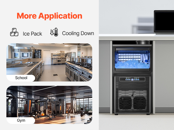 Commercial Ice Maker Freestanding Cabinet Machine 70lbs/24H 36 Ice ...