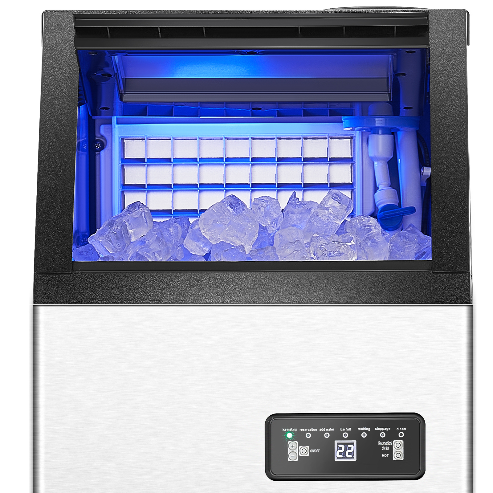 Commercial Ice Maker Freestanding Cabinet Machine 80lbs/24H 36 Ice ...