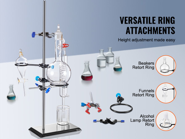 VEVOR Lab Stand Support, Laboratory Retort Support Stand Set, Steel Lab ...