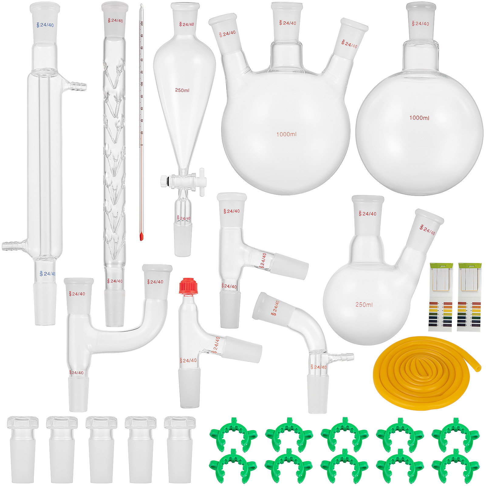 VEVOR New Laboratory Glassware 24/40 Chemistry Glassware 29PCS ...