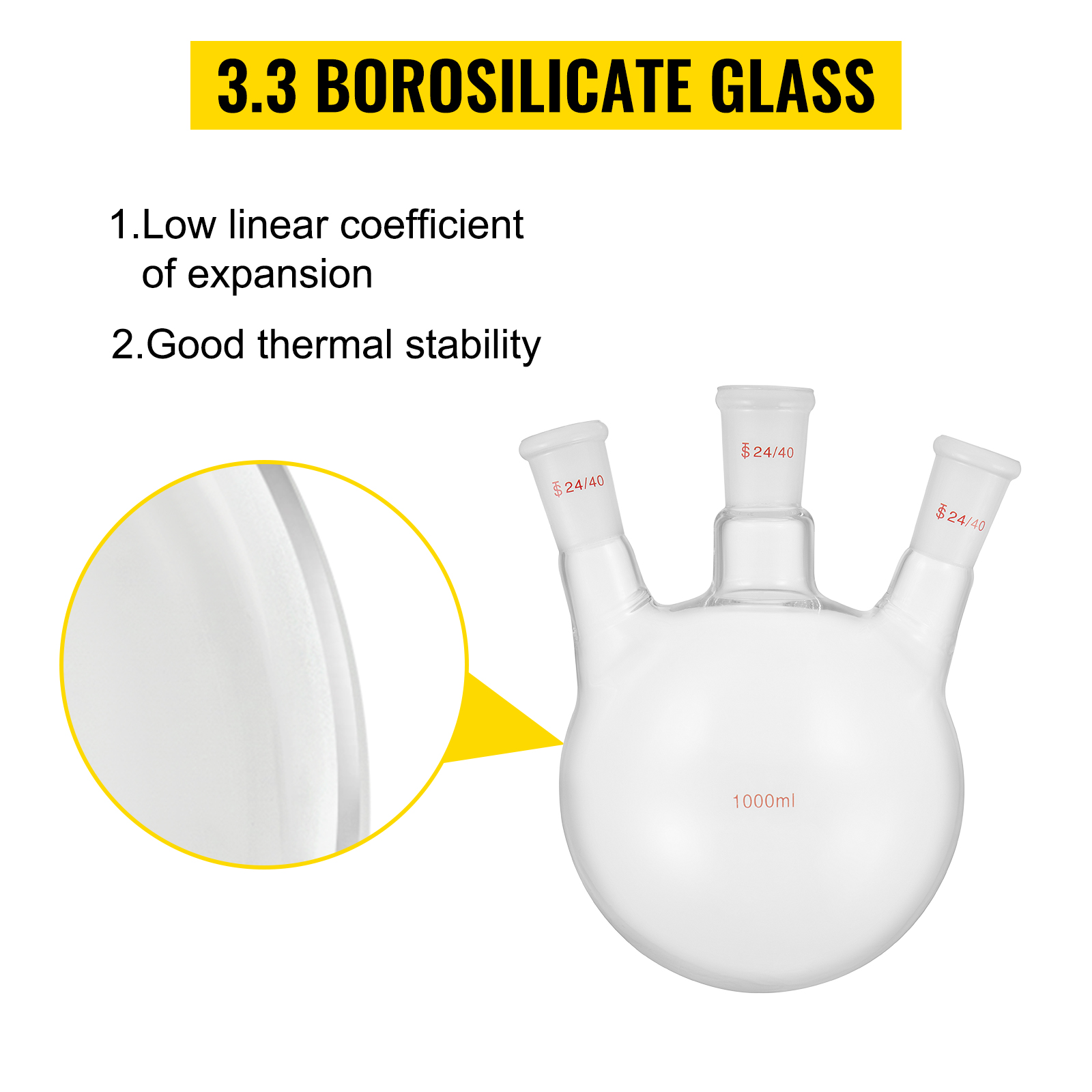 VEVOR New Laboratory Glassware 24/40 Chemistry Glassware 29PCS ...