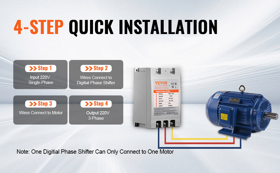 VEVOR 3 Phase Converter- 7.5HP 23A 220V Single Phase to 3 Phase ...