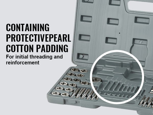 VEVOR Tap and Die Set, 60-Piece Metric and SAE Standard, Bearing Steel ...
