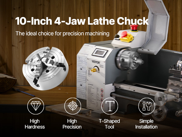 10 Inch 4-Jaw Self-Centering Lathe Chuck for Drilling Milling Machine ...