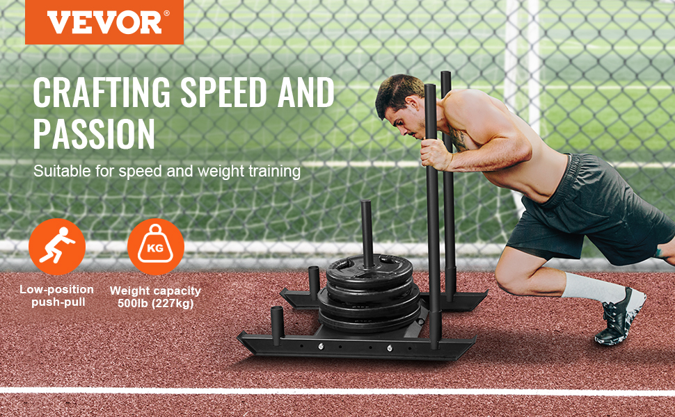 VEVOR Weight Training Sled, Pull Push Power Sled, Fitness Strength ...