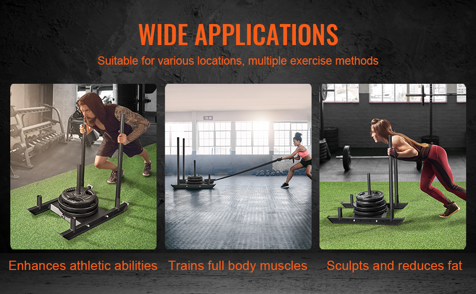 VEVOR Weight Training Sled, Pull Push Power Sled, Fitness Strength ...