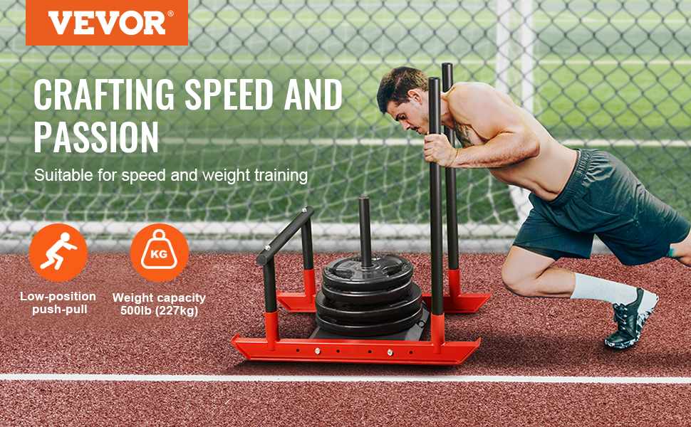 VEVOR Weight Training Sled, Pull Push Power Sled with Handle, Fitness ...