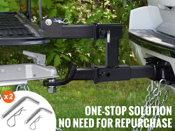 VEVOR Dual Hitch Extension, for 2" Trailer Hitch Receiver, Hitch ...