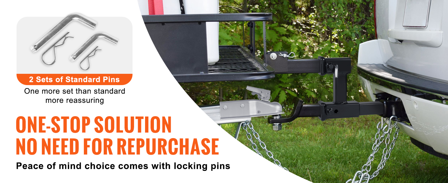 VEVOR Dual Hitch Extension, for 2" Trailer Hitch Receiver, Hitch ...