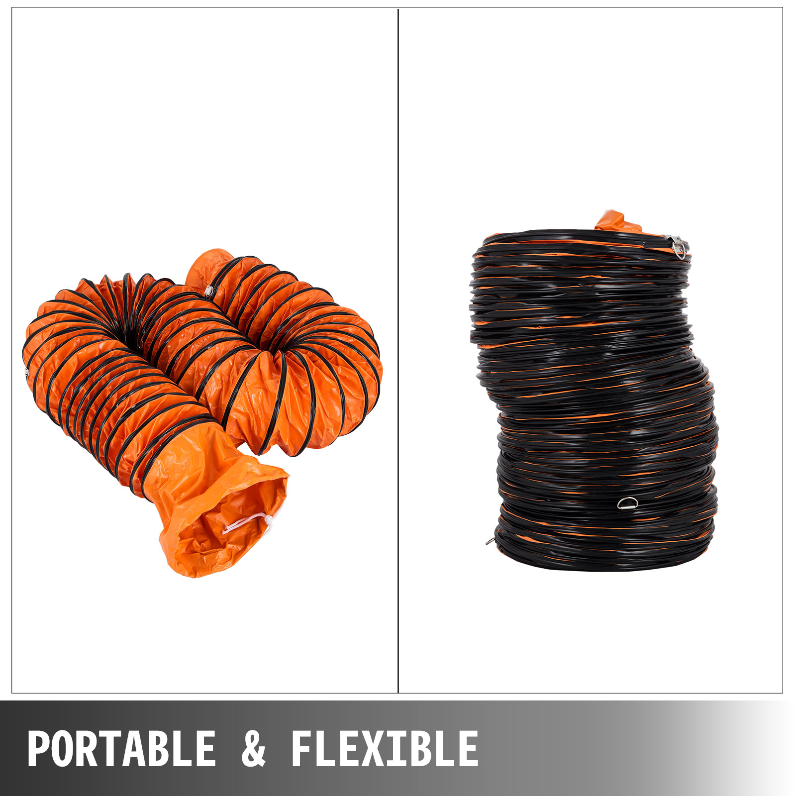 32ft Ventilation Duct Flexible PVC Ducting 10''/250mm Orange Duct Hose ...