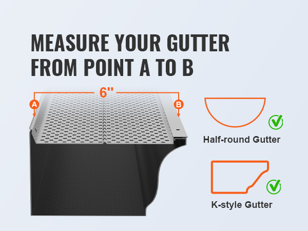 VEVOR Gutter Guard, 6 inch Width, Aluminum Leaf Filter DIY Gutter Cover ...