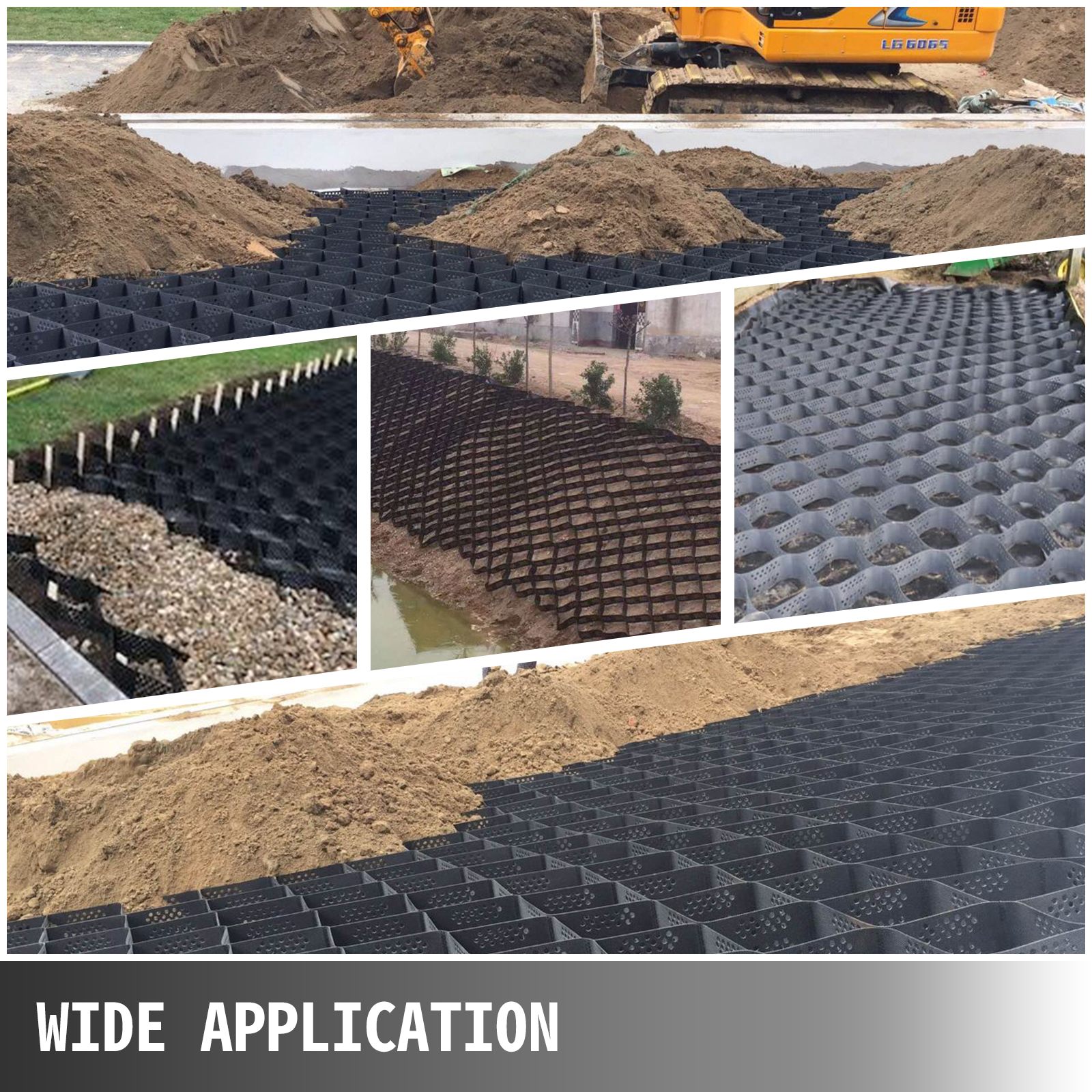 VEVOR Geo Grid Ground Grid 9x17 ft, Geo Cell Grid 4 Inch Thick, Gravel ...