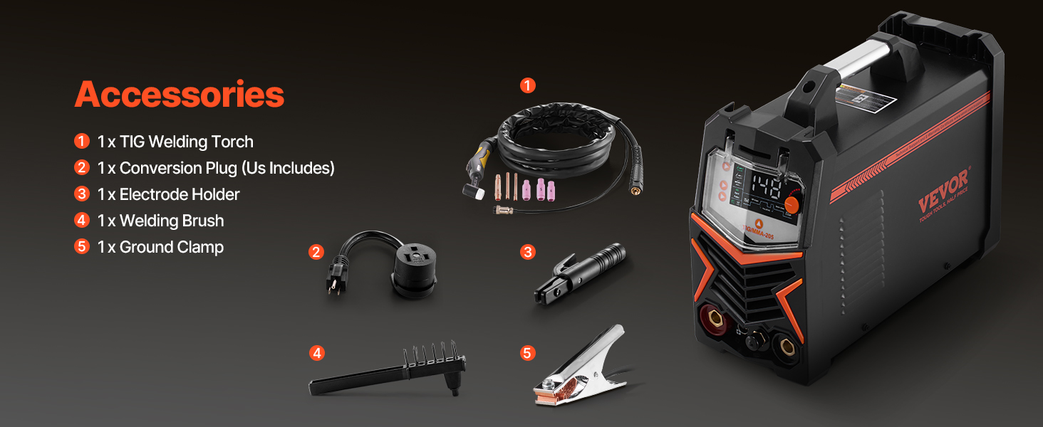 VEVOR TIG Welder 3-In-1 Welding Machine Pulse MMA Stick IGBT Inverter ...