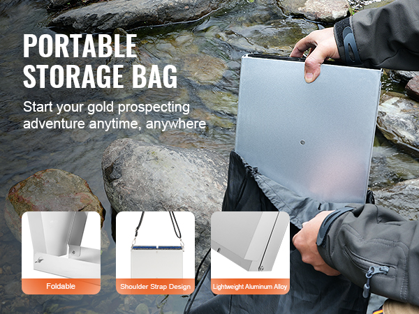 VEVOR 50 Inch Folding Sluice Box Gold Panning Kit, 23pc Gold ...