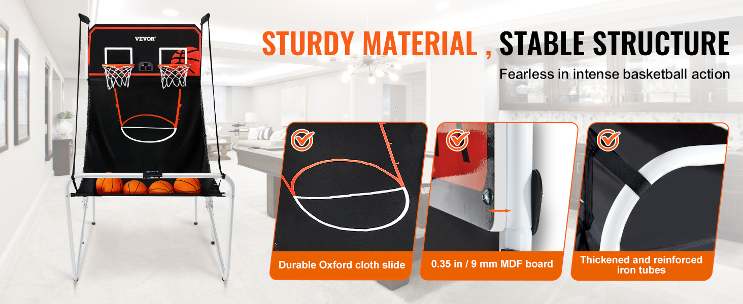 VEVOR Foldable Basketball Arcade Game, 2 Player Indoor Basketball Game ...