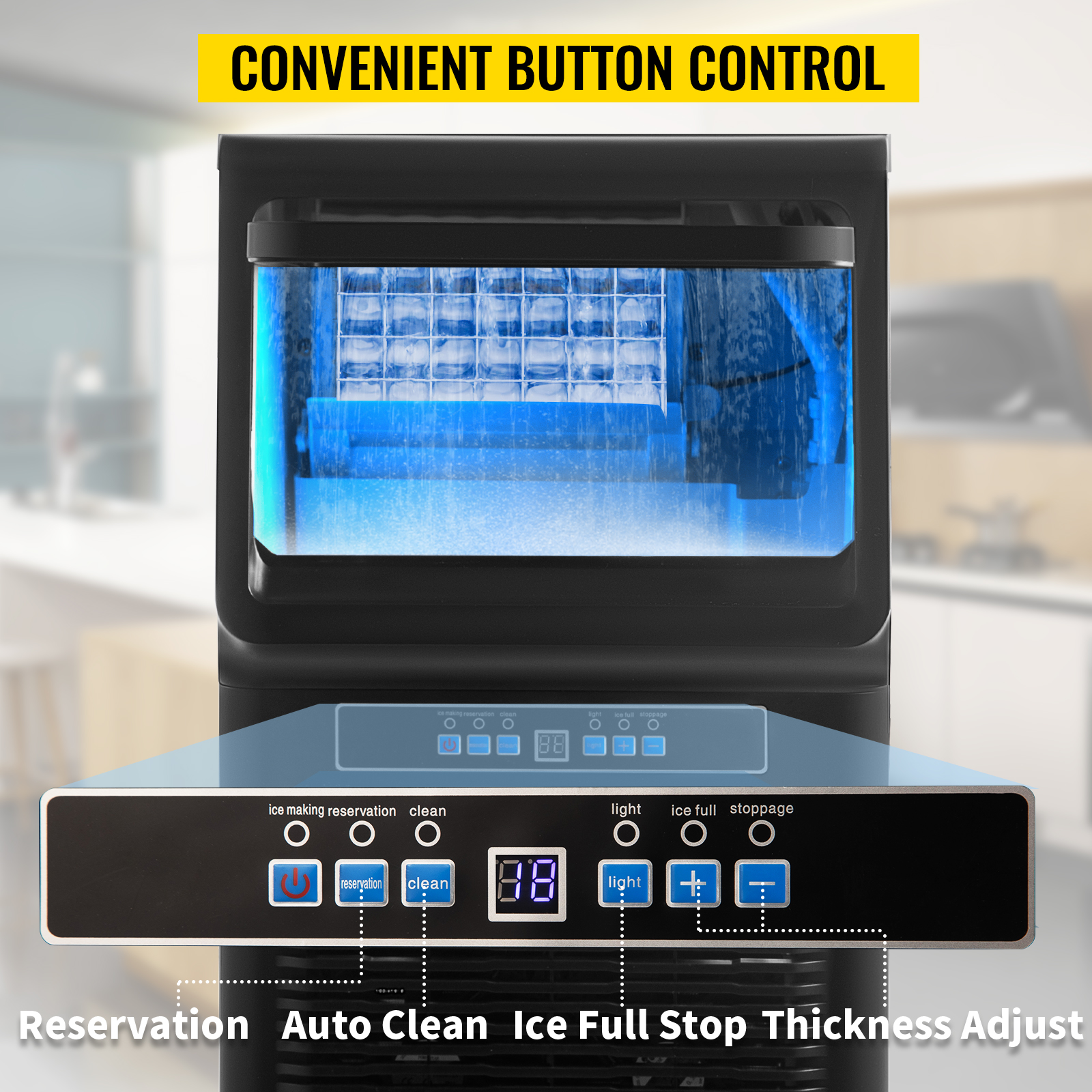 VEVOR 110V Countertop Ice Maker 70LB/24H, 350W Automatic Portable Ice ...