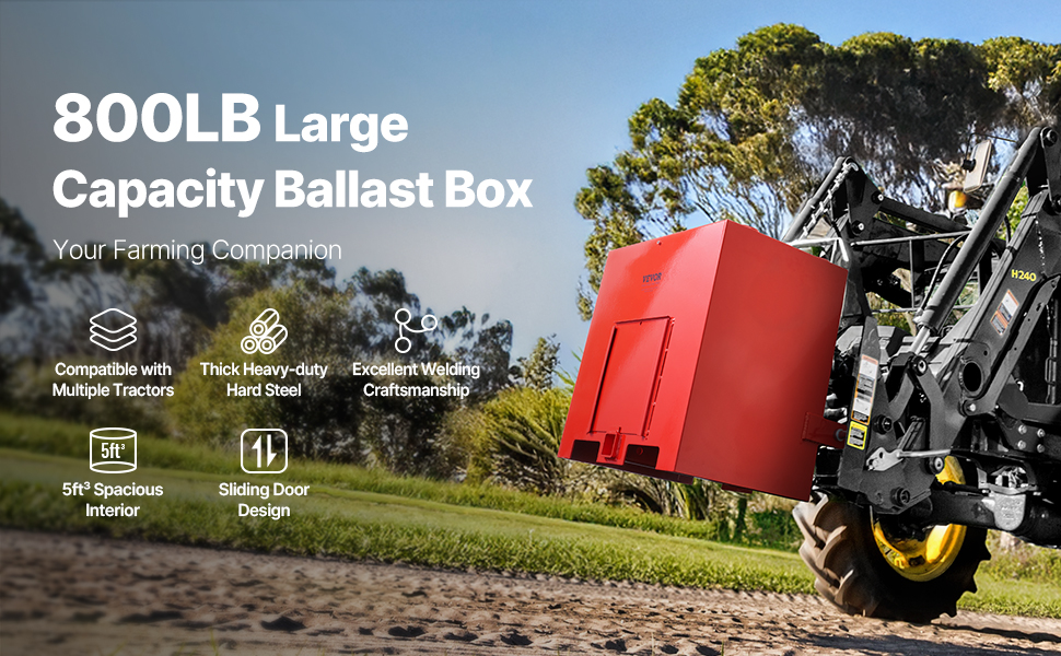 Ballast Box 3 Point Category 1 Tractor Heavy-Duty Thickened Hard Steel ...