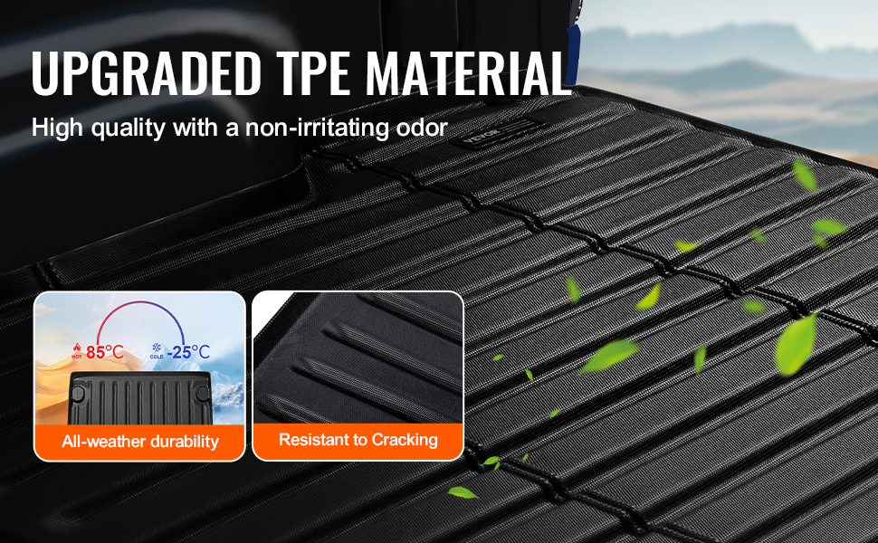 VEVOR Truck Bed Mat Fit 2022-2024 Ford Maverick TPE Truck Bed Liner ...