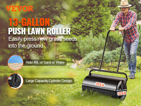 VEVOR gazonroller 695x320x1130mm handroller ijzer en Q235 tuinroller ...