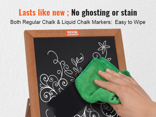 VEVOR Tabletop Chalkboard Sign, Message Signs with Chalks, Freestanding ...