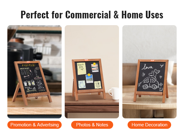 VEVOR Tabletop Chalkboard Sign, Message Signs with Chalks, Freestanding ...