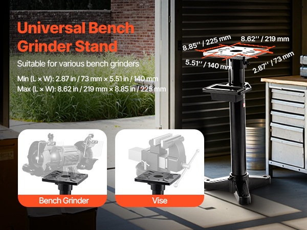 VEVOR Bench Grinder Stand Grinder Vise Floor Pedestal 10.6"x10.6 ...