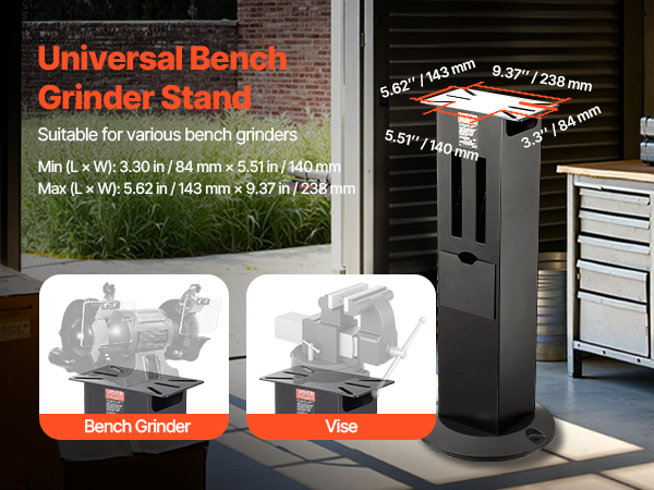 VEVOR Bench Grinder Stand Grinder Vise Floor Pedestal 11" x 6.7 ...