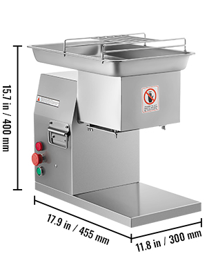 VEVOR Commercial Meat Cutter Machine 1100 LB/H 3mm Stainless Steel with ...
