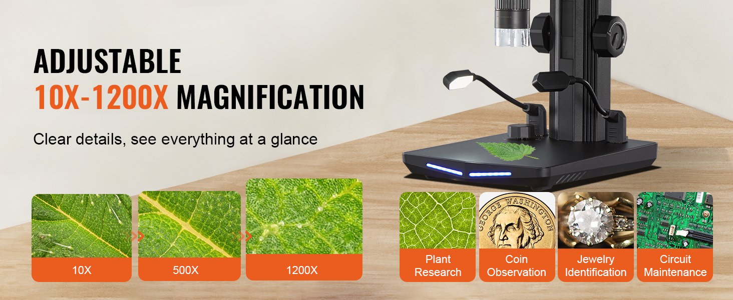 VEVOR 7" HDMI LCD Digital Microscope for Adults, Soldering Electron ...