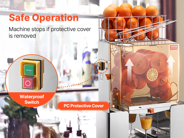 VEVOR Commercial Orange Juicer Machine, 120W Automatic Juice Extractor ...