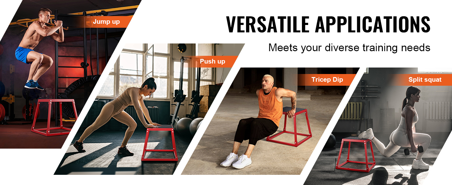 VEVOR Plyometric Jump Boxes, 12/18/24 Inch Plyo Box, Platform and ...