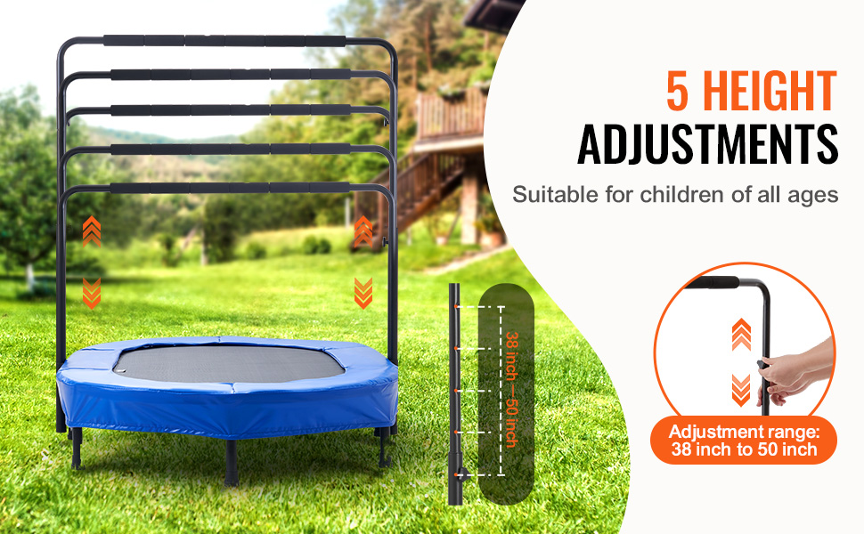 56" Trampoline for Kids Foldable Mini Toddler Trampoline Indoor Outdoor ...