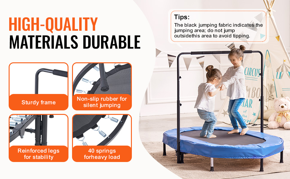 56" Trampoline for Kids Foldable Mini Toddler Trampoline Indoor Outdoor ...