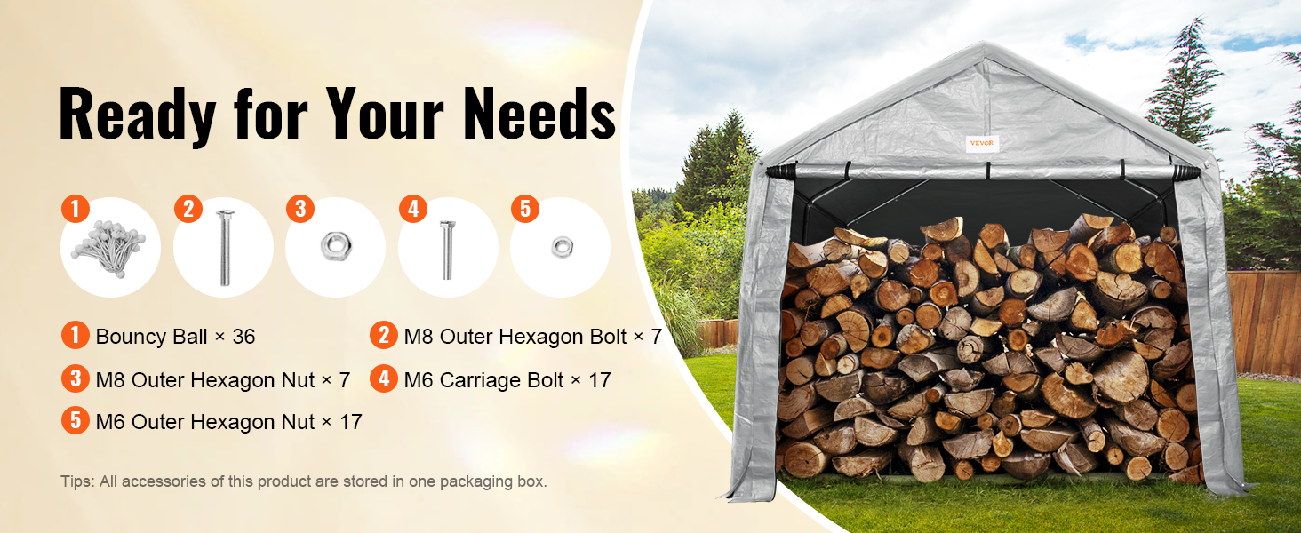 VEVOR Portable Shed Outdoor Storage Shelter, 10 x 10 x 8.5 ft Heavy ...