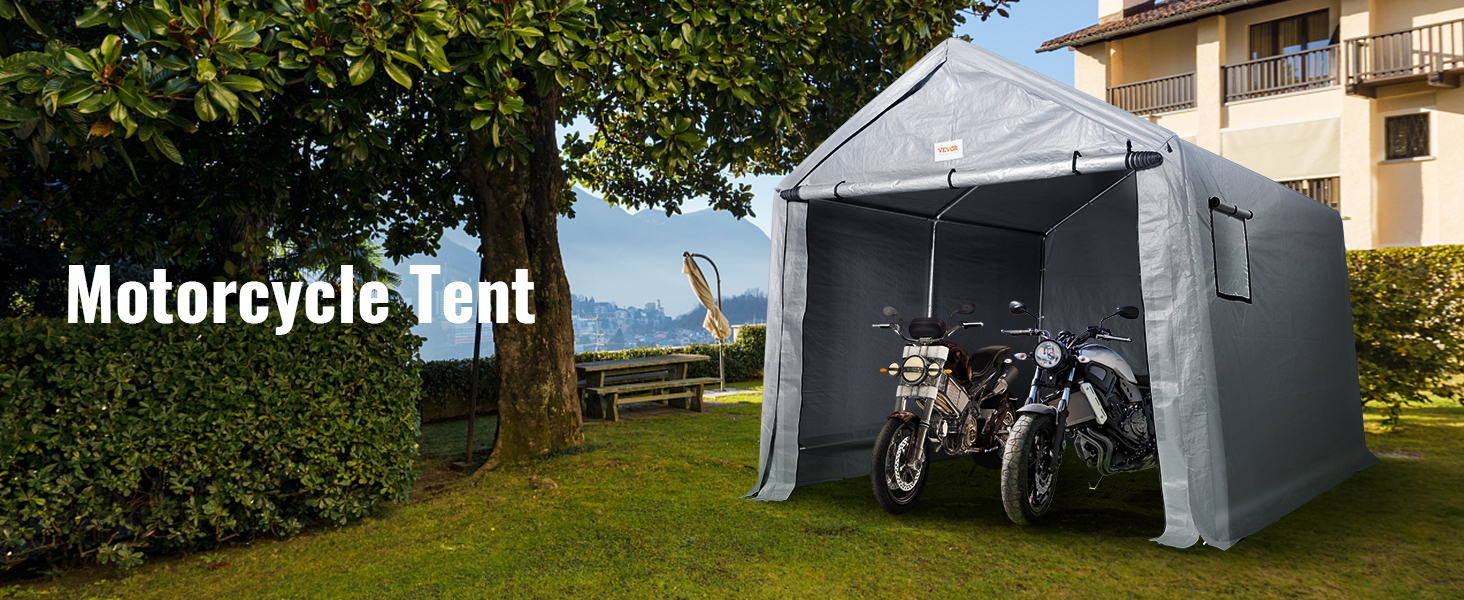 VEVOR Portable Shed Outdoor Storage Shelter, 10 x 10 x 8.5 ft Heavy ...
