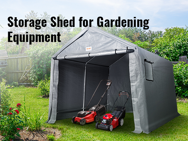 VEVOR Portable Shed Outdoor Storage Shelter, 10 x 10 x 8.5 ft Heavy ...