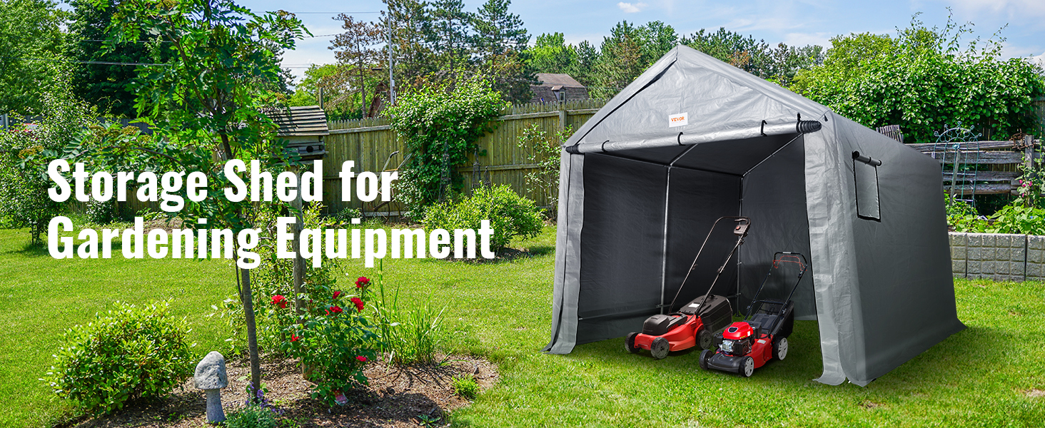 VEVOR Portable Shed Outdoor Storage Shelter, 10 x 10 x 8.5 ft Heavy ...