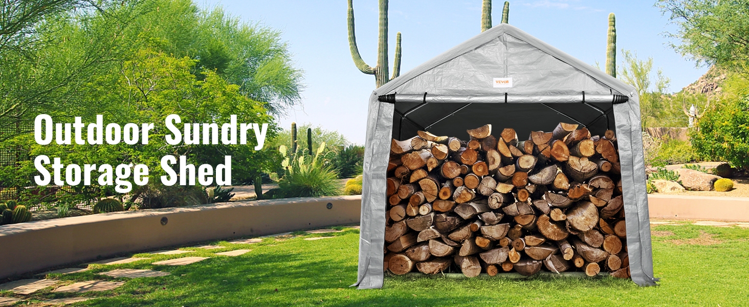 VEVOR Portable Shed Outdoor Storage Shelter, 10 x 10 x 8.5 ft Heavy ...