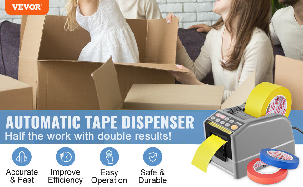 VEVOR Automatic Tape Dispenser Adhesive Electric Tape Cutter Packaging ...