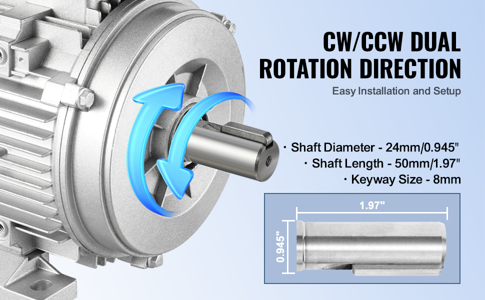VEVOR 2.2KW Electric Motor 2800 rpm, AC 220~240V 13.8A, 90L, B3 Frame ...