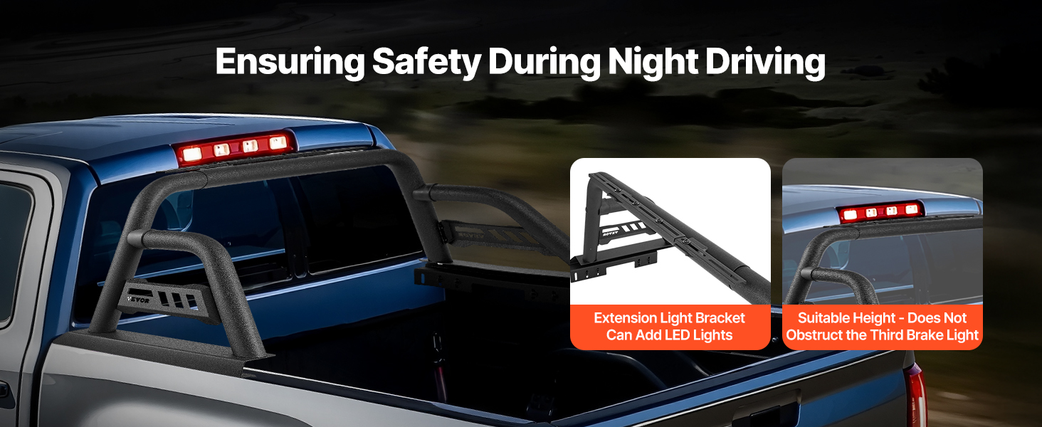Truck Bed Roll Bar Universal Chase Rack for Mid-Size Pickup Carbon ...