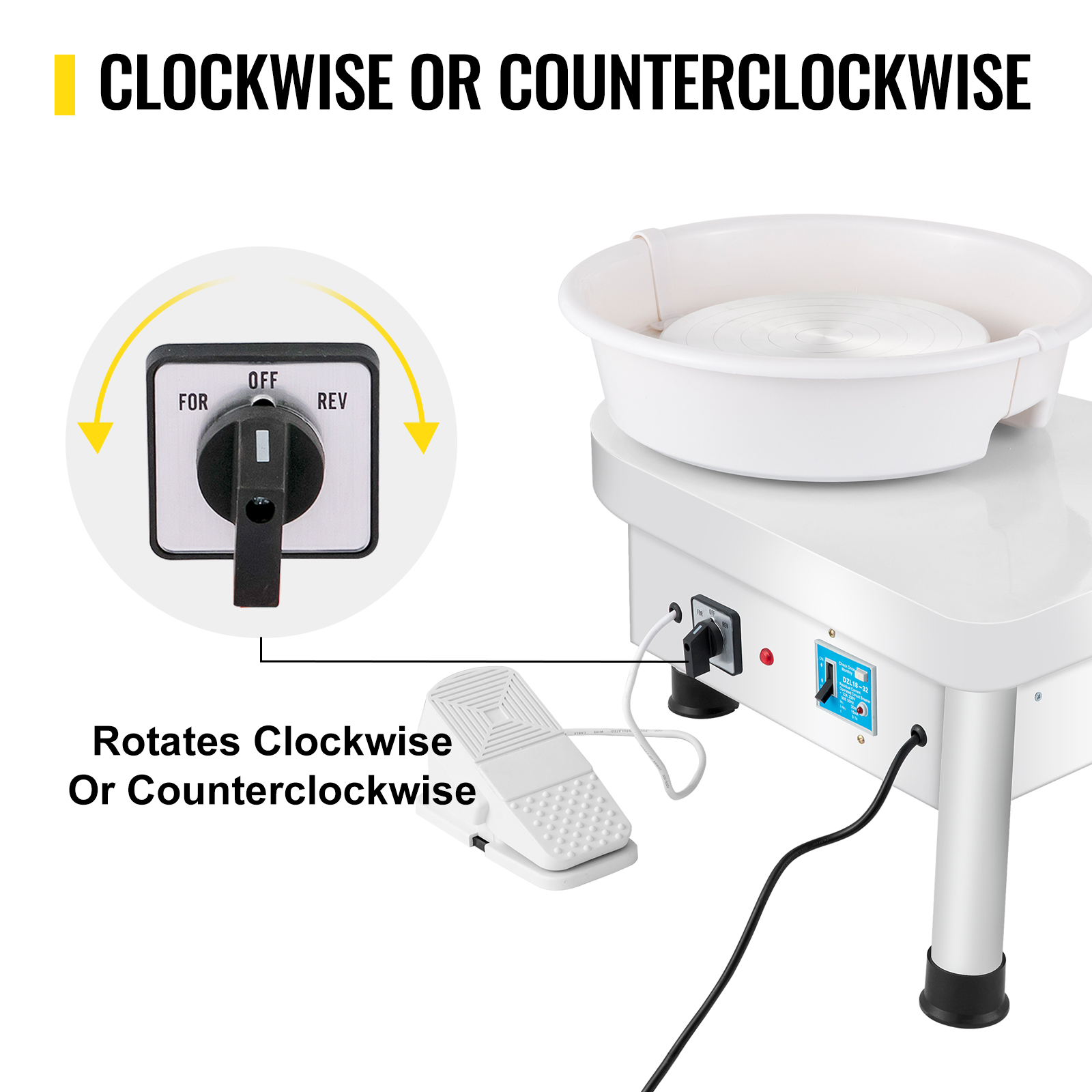 280w 25cm Electric Pottery Wheel Ceramic Machine Work Clay Art Craft ...