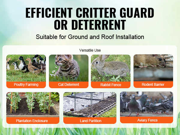VEVOR 6 inch x 50ft Solar Panel Bird Guard, Critter Guard Roll Kit with ...
