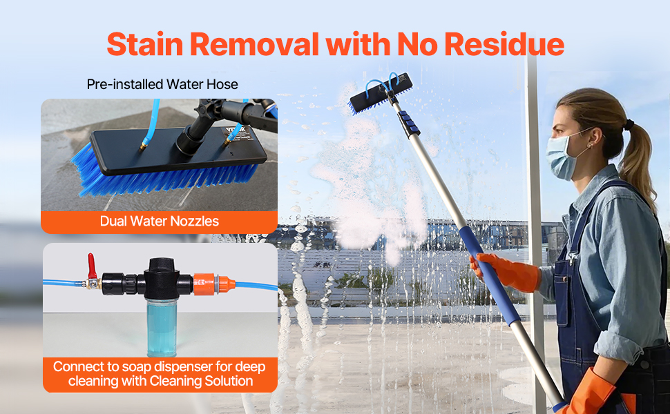 VEVOR Water Fed Pole Kit 9m Solar Panel Cleaning Pole with Extendable ...