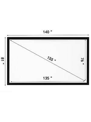 VEVOR Projector Screen Fixed Frame 155inch Projector Screen 16:9 4K HD ...