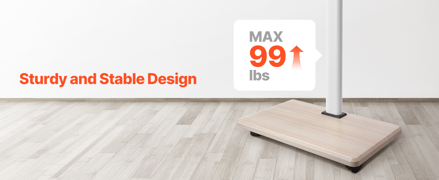 VEVOR Rolling TV Stand Mobile TV Cart Holds Up to 45 kg for 32-70 Inch ...