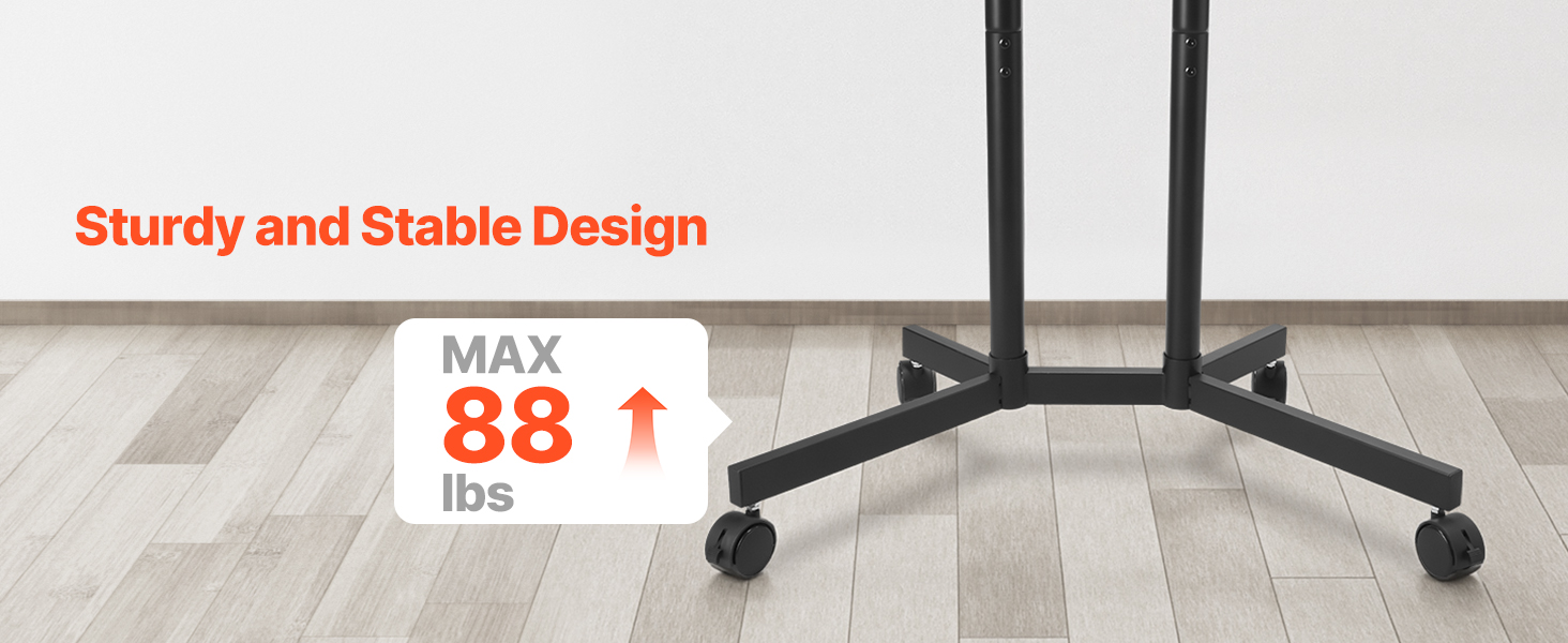 VEVOR Rolling TV Stand Mobile TV Cart Holds Up to 40 kg for 32-65 Inch ...