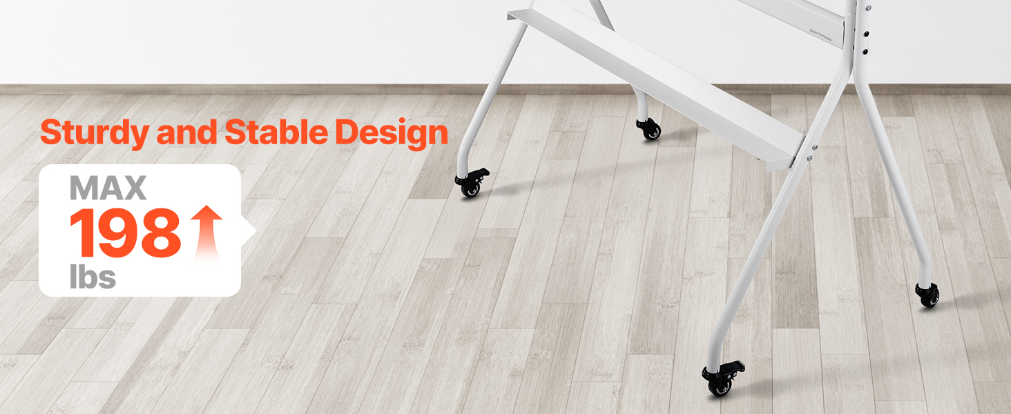 VEVOR Rolling TV Stand Mobile TV Cart Holds Up to 90 kg for 35-100 In ...